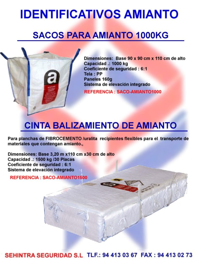 MATERIALES PARA AMIANTO - SEHINTRA SEGURIDAD SEÑALIZACIONES Y ESTUDIOS ...